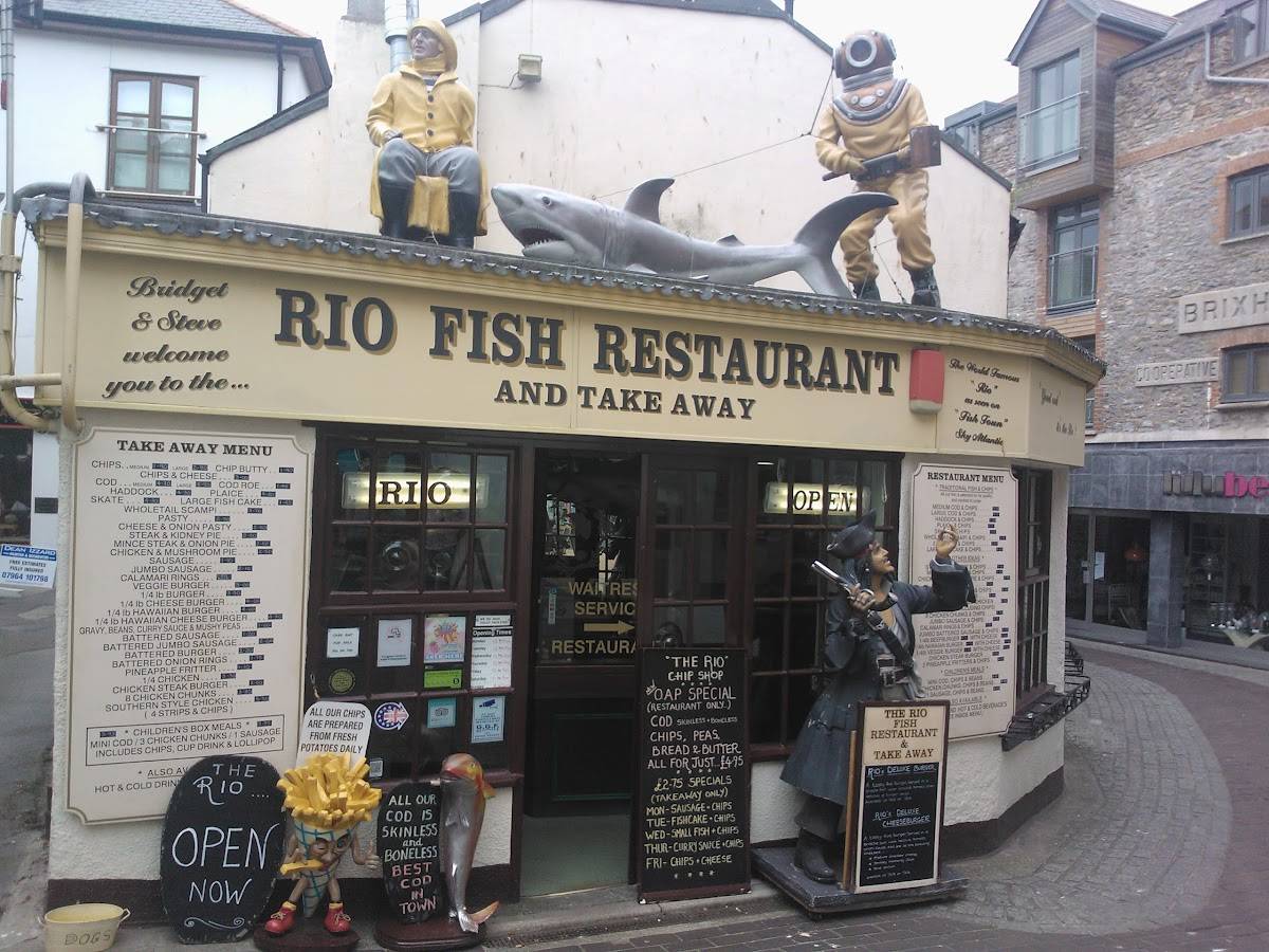 Menu at Rio's Fish & Chips restaurant, Brixham