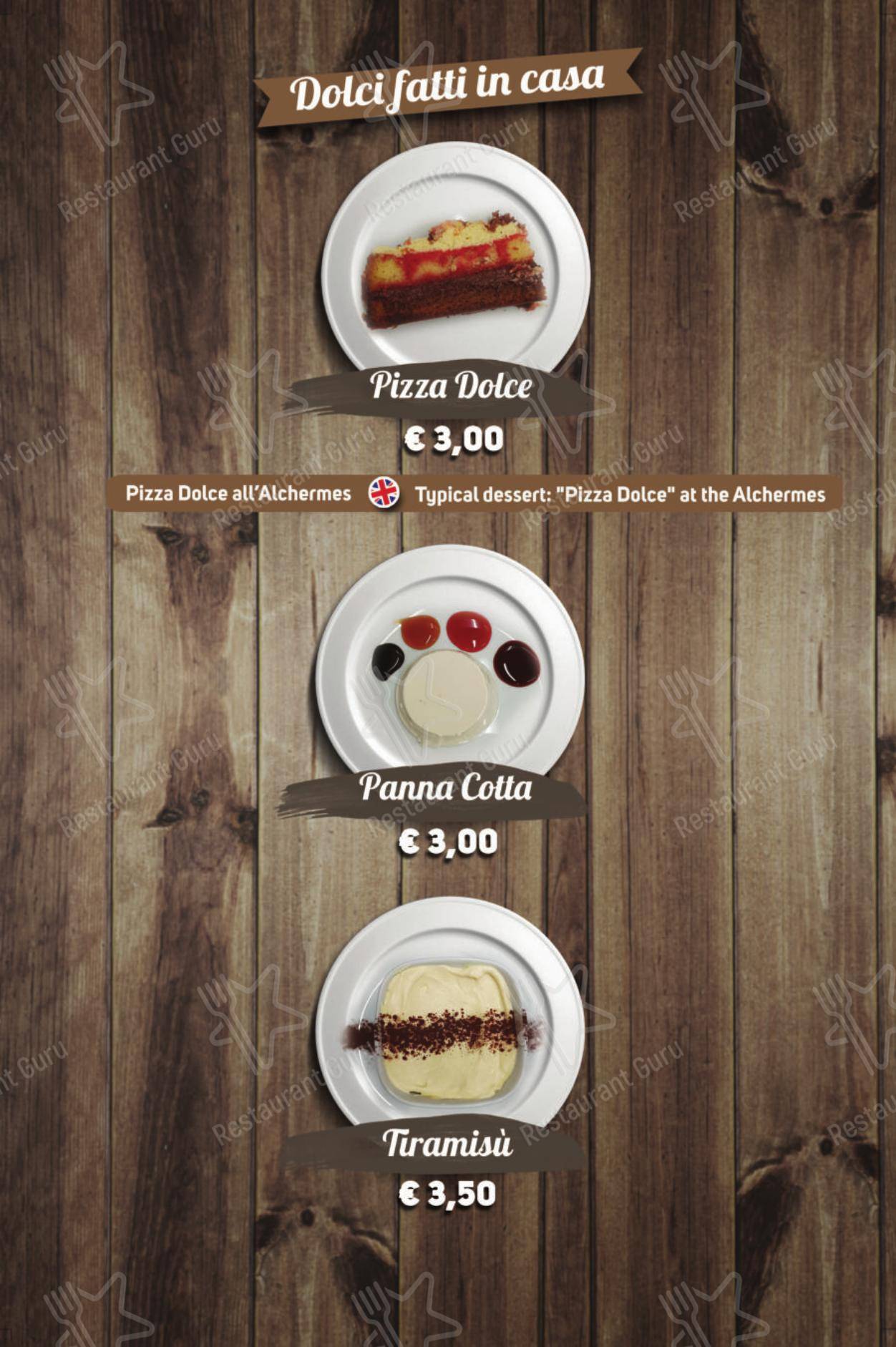 Menu da Ristorante Pizzeria Tunnel, Campli