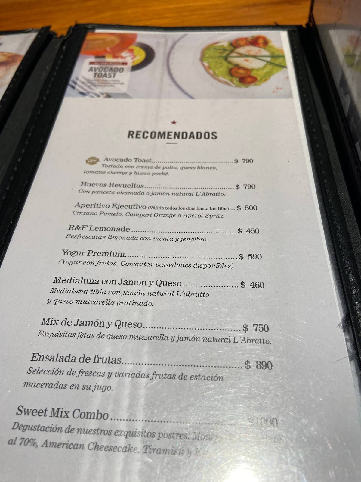 Menu at Rock&Feller's Alto Rosario restaurant, Rosario, S2013DJK