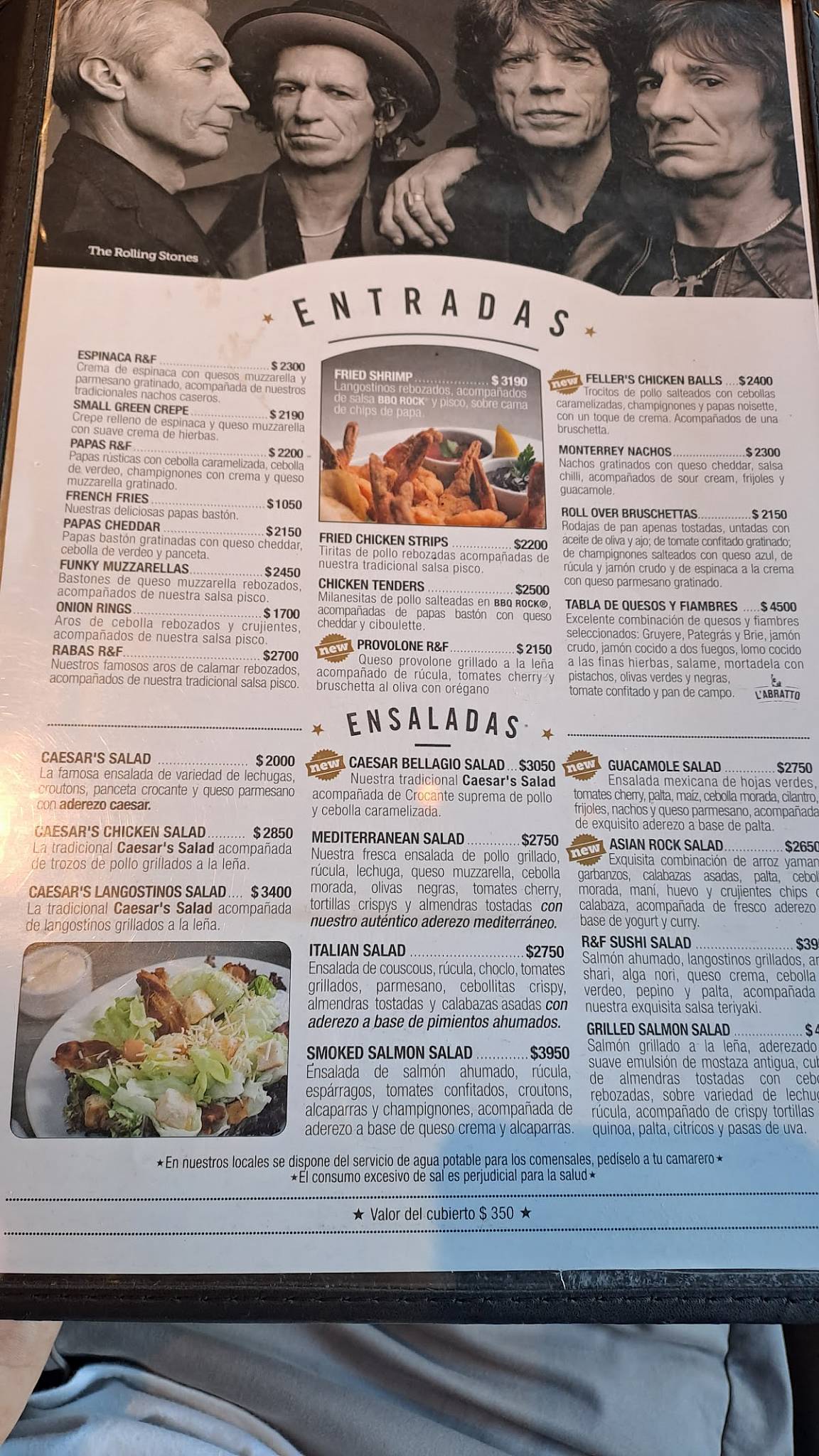 Menu at Rock&Feller's Alto Rosario restaurant, Rosario, S2013DJK