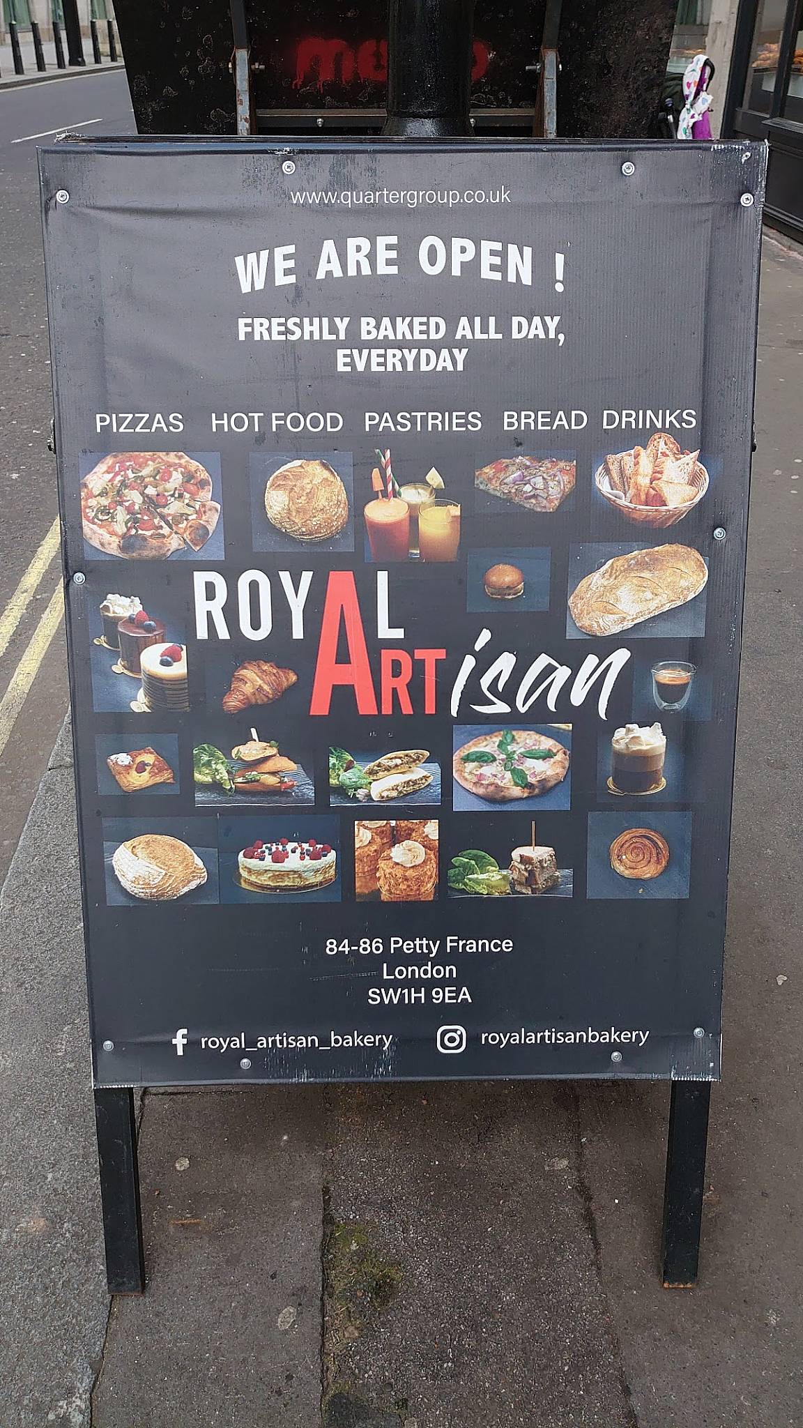 Menu at Royal Artisan Bakery, London