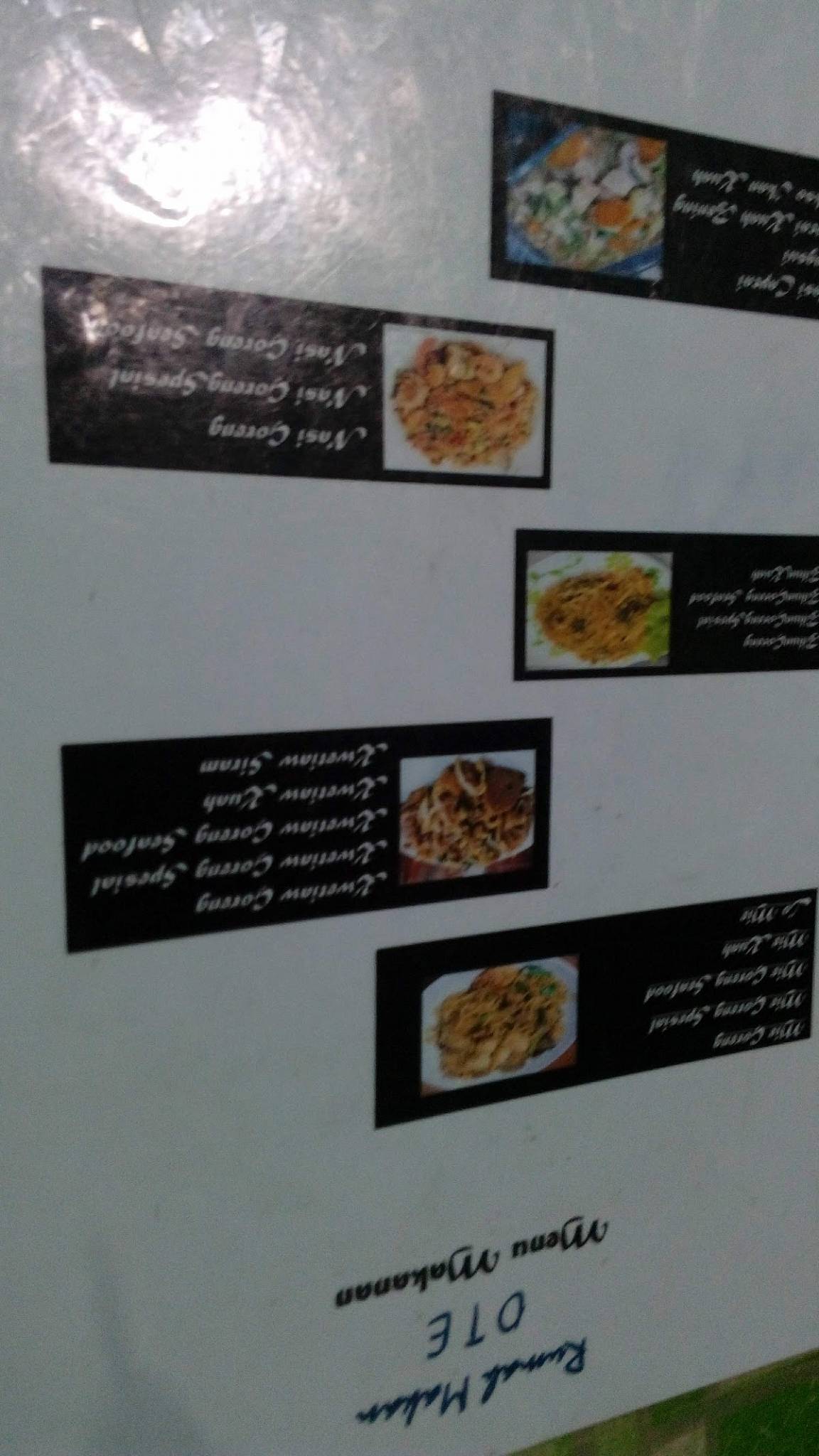 Menu at Rumah Makan Ote restaurant, Tanjung Pandan