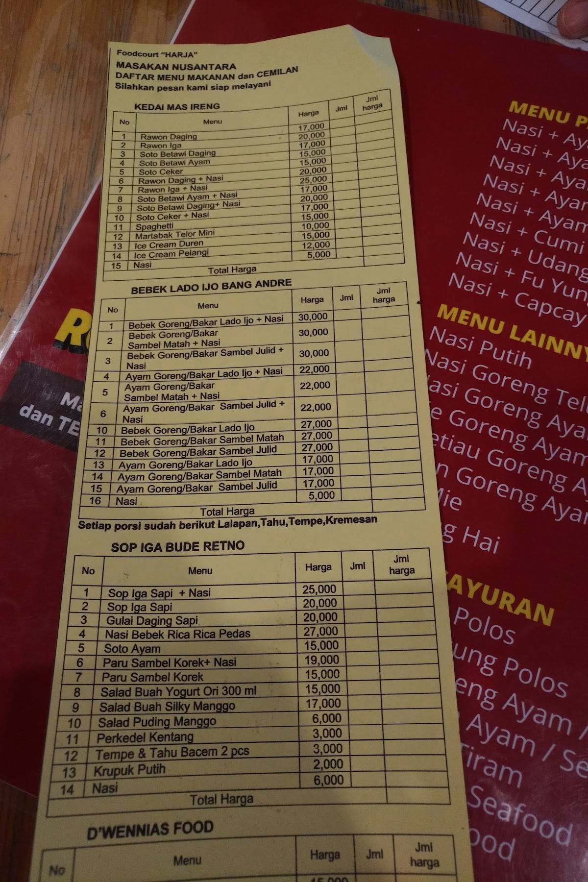 Menu at SAQA Ayam Bakar Tulang Lunak (Food Court Harja) restaurant ...