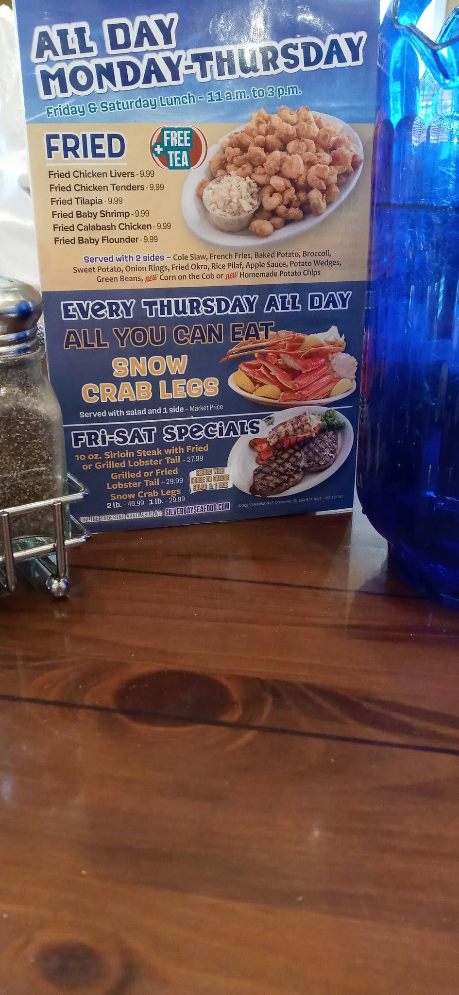 Menu at SILVER BAY restaurant, Simpsonville, 916 NE Main St