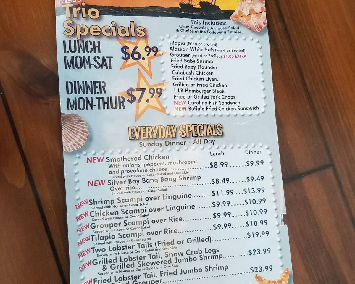 Menu at SILVER BAY restaurant, Simpsonville, 916 NE Main St