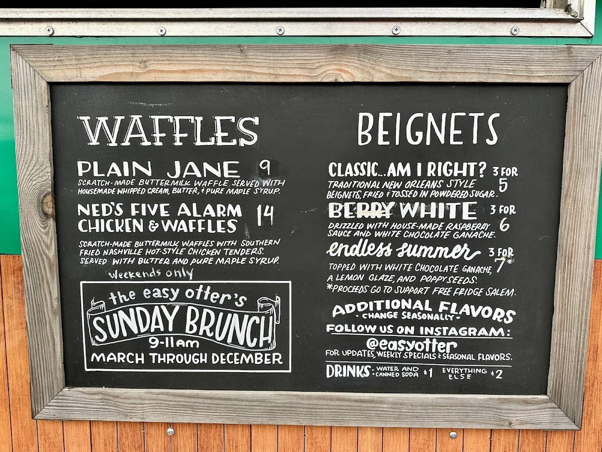Menu at The Easy Otter restaurant, Salem