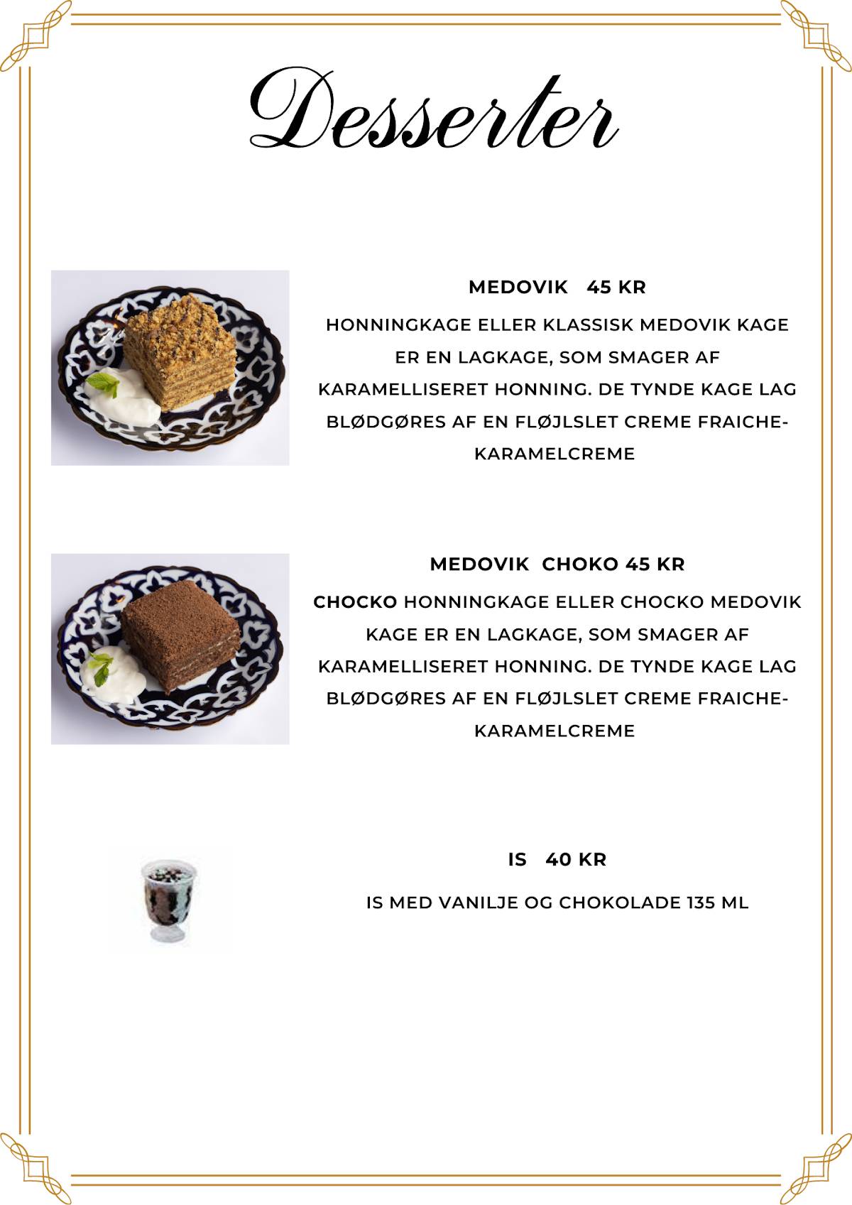 Speisekarte von Samarkand restaurant, Aarhus