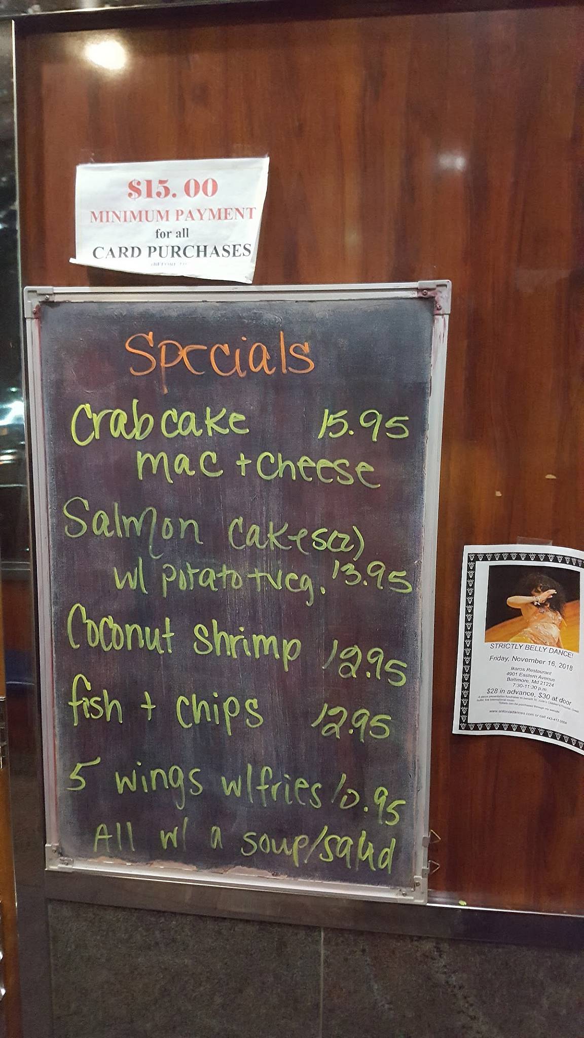 Menu at Silver Moon Diner restaurant, Middle River