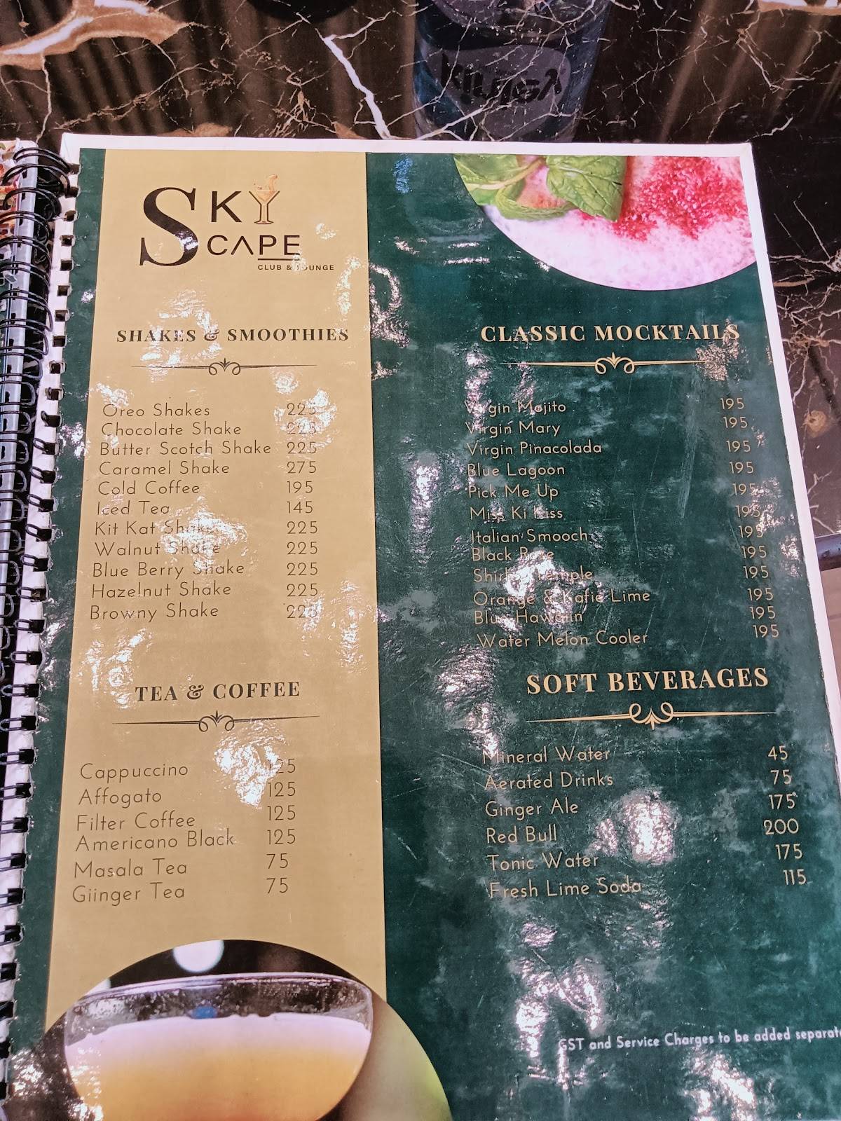 Menu at Skyscape Bar & Lounge, Ranchi