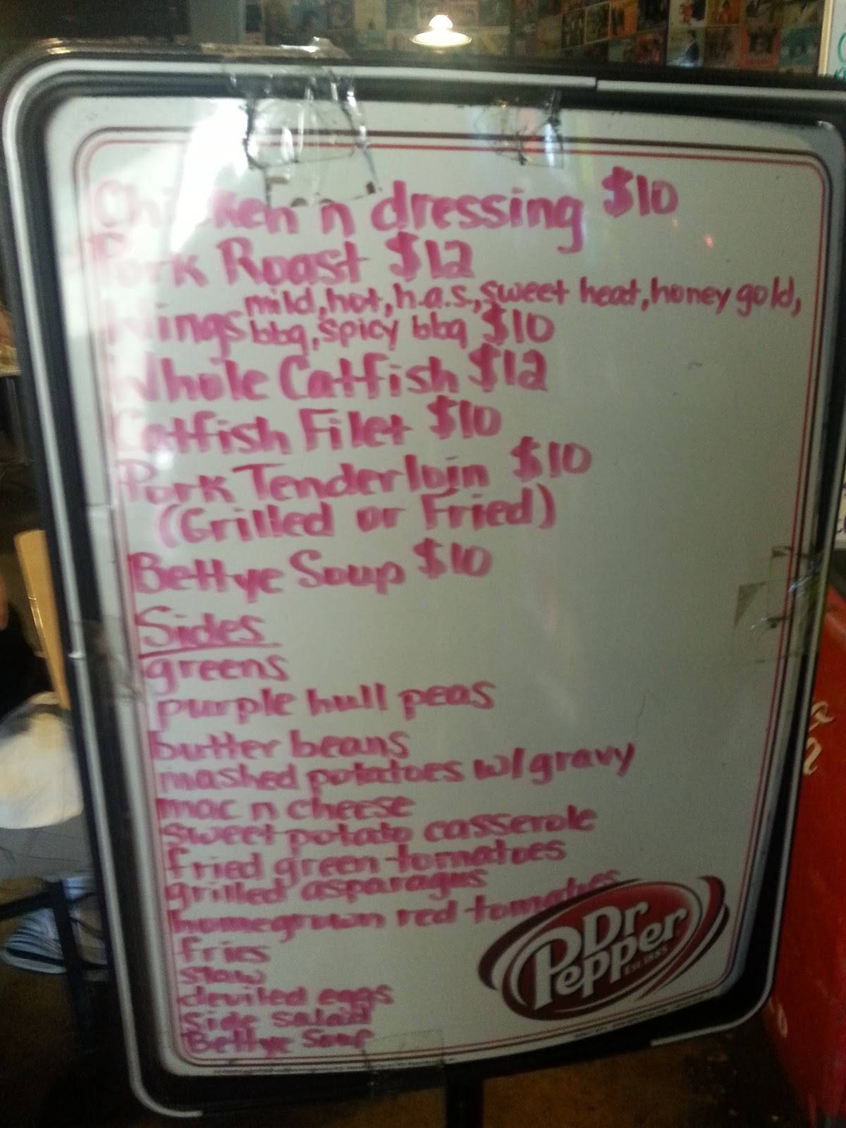 Menu at Sling Shot Charlie's restaurant, Arlington