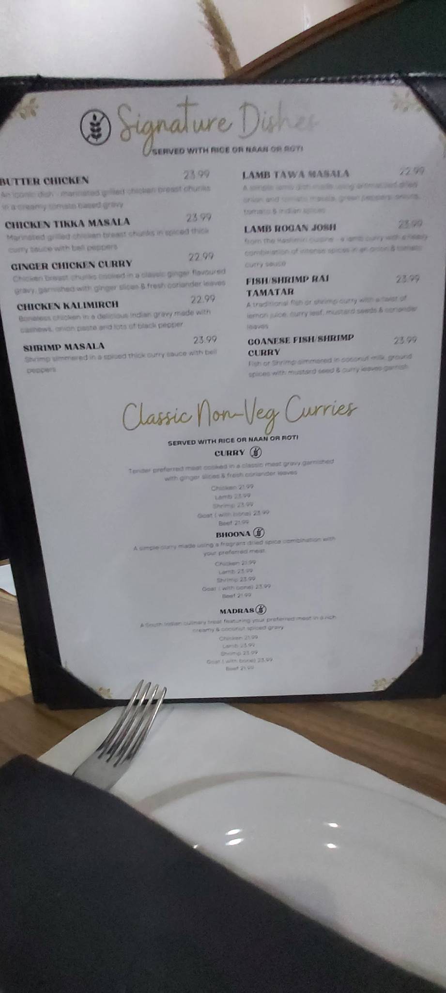 Menu at Sona the Indian Kitchen restaurant, Ottawa, Hunt Club Rd Unit 104