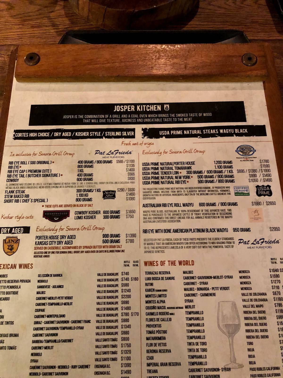 Carta de parrilla Sonora Prime – Masaryk, Ciudad López Mateos, Alfredo ...