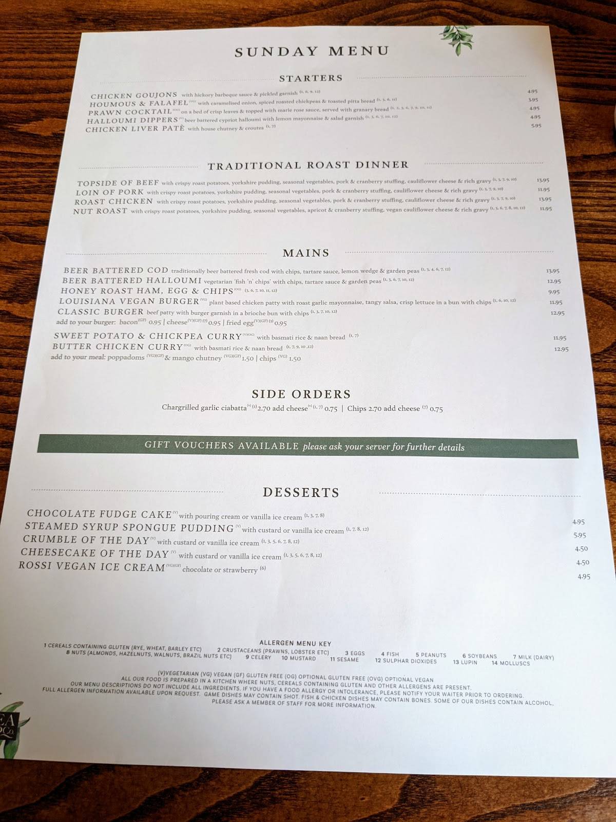 Menu at The Exchange Bar & Kitchen, Southend-on-Sea