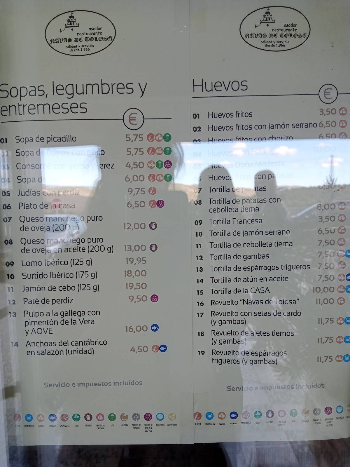 Carta de Asador Restaurante "Navas de Tolosa", La Carolina