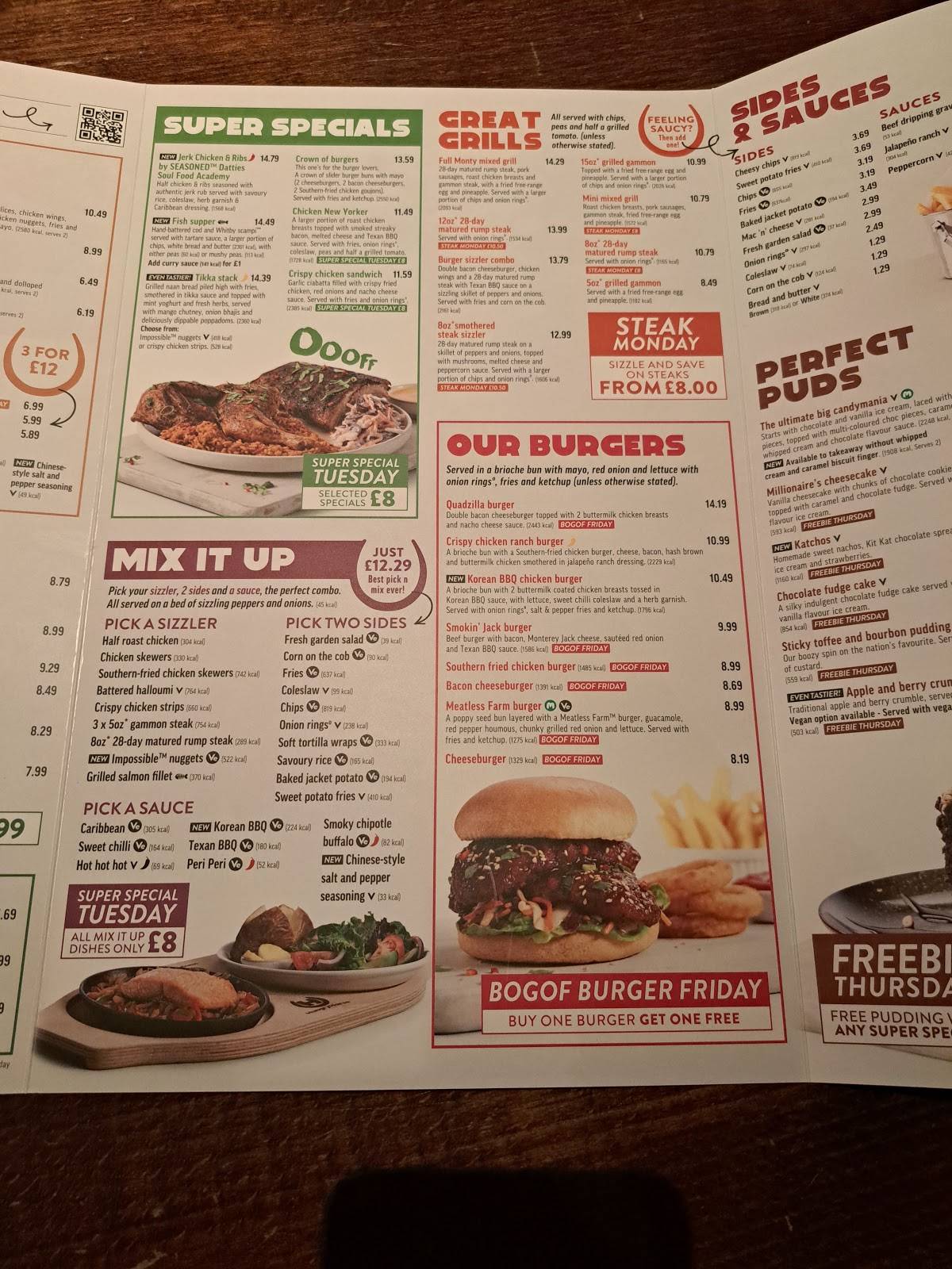 Menu at Steam Turbine pub & bar, Rugby