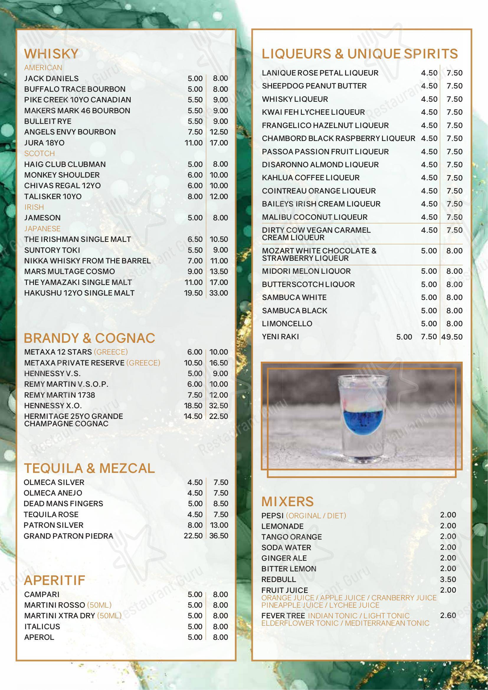 Menu at Sunshine Folkestone Bistro restaurant, Folkestone