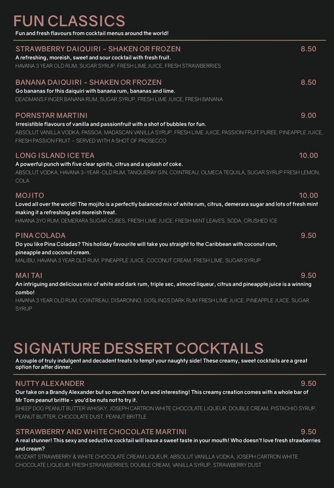 Menu at Sunshine Folkestone Bistro restaurant, Folkestone