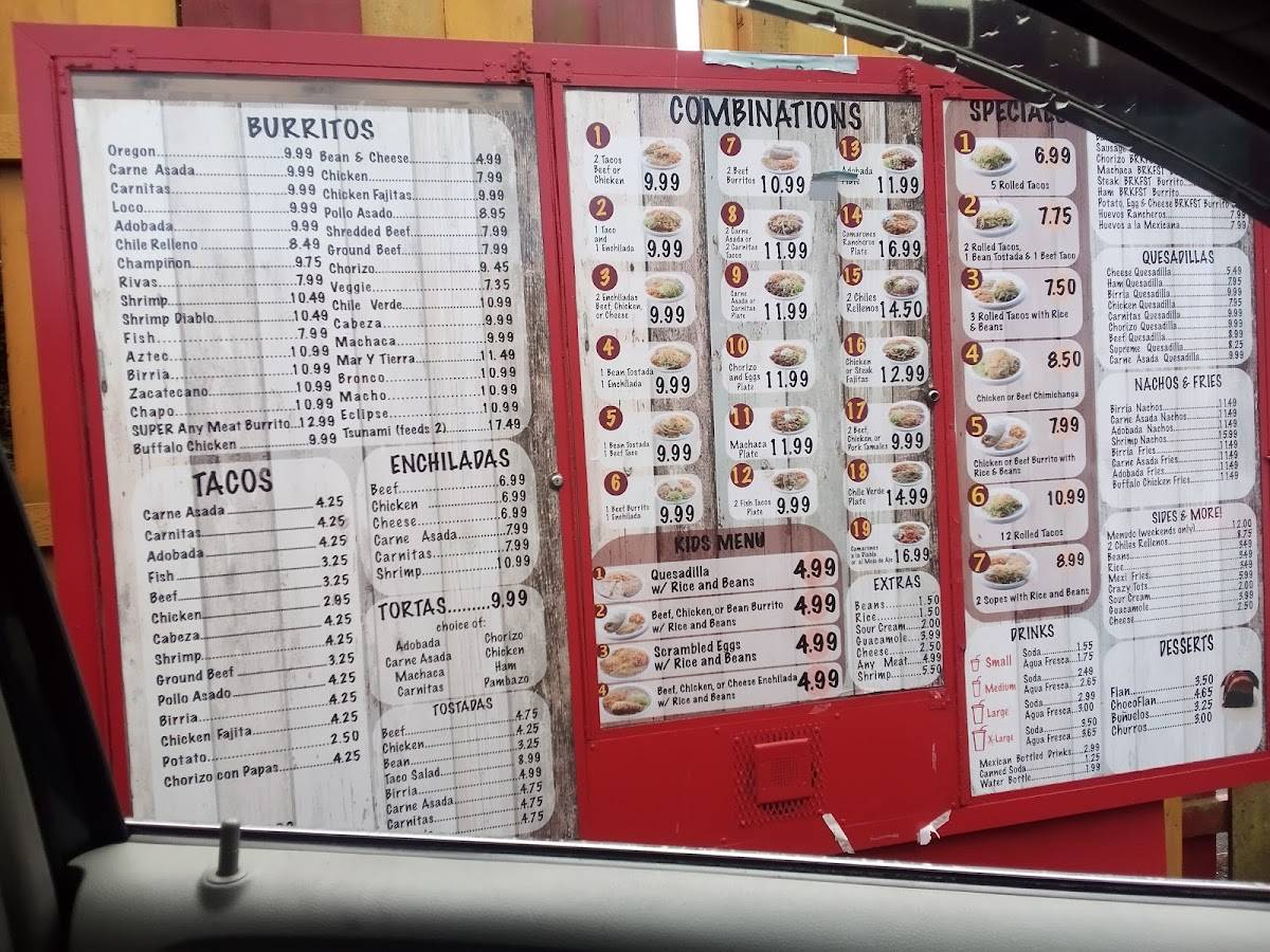 Menu at Super Oscar's Mexican Food restaurant, Newport