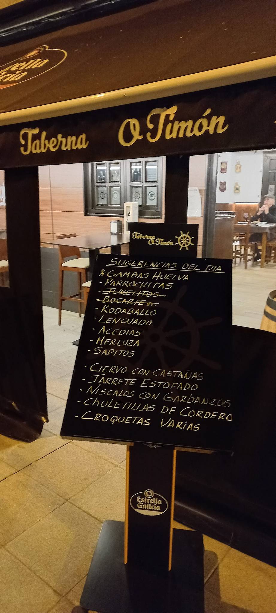Menu at Taberna O Timón pub & bar, Sada