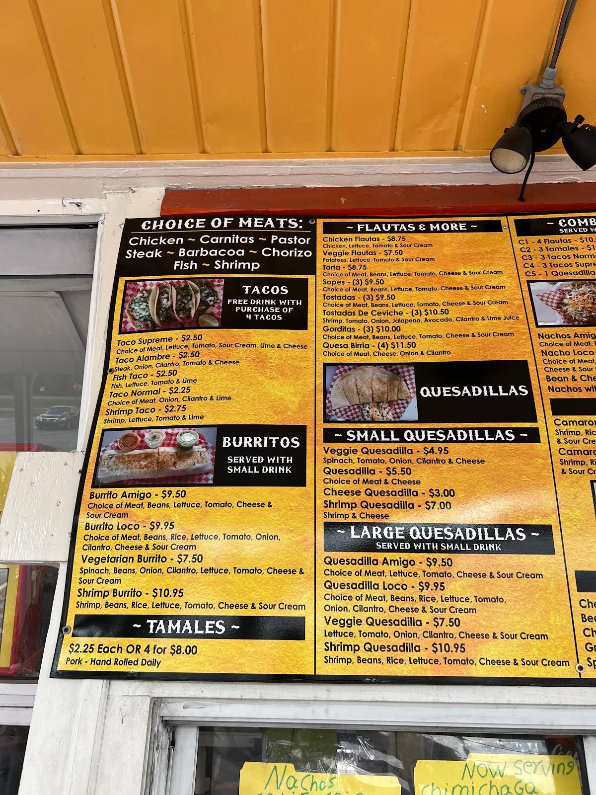 Menu at Taco Amigo restaurant, Zephyrhills, Gall Blvd