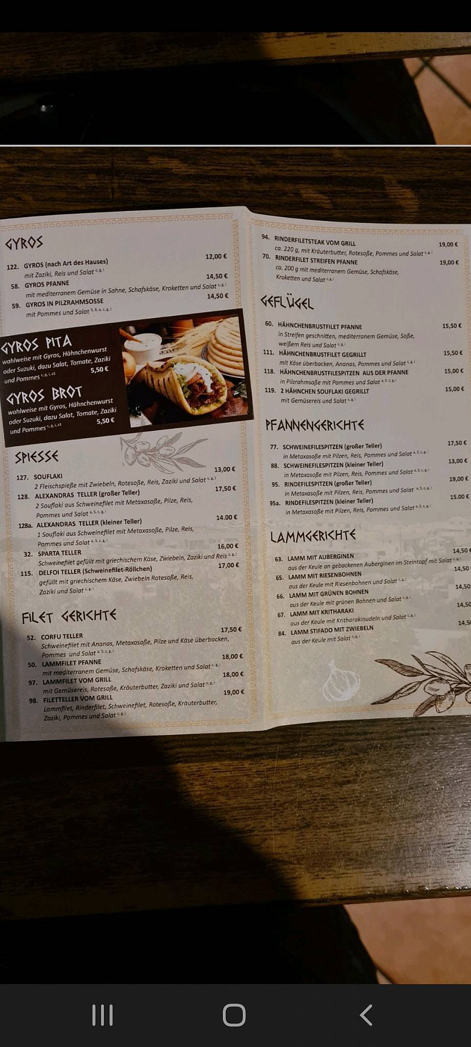 Speisekarte von Taverna Dionysos Rahden restaurant, Rahden