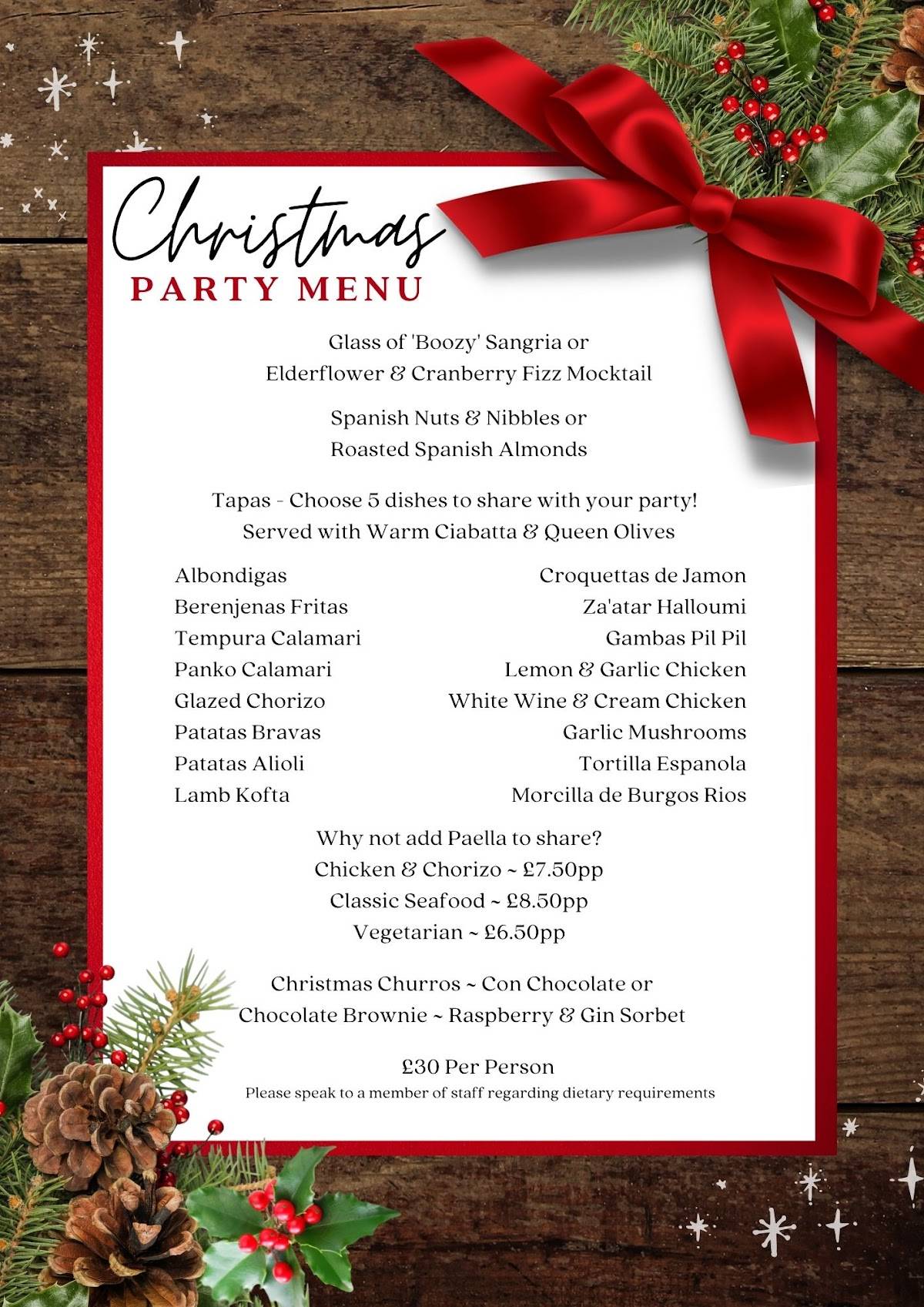 Menu at Unwined Bar & Bistro, Tenbury Wells