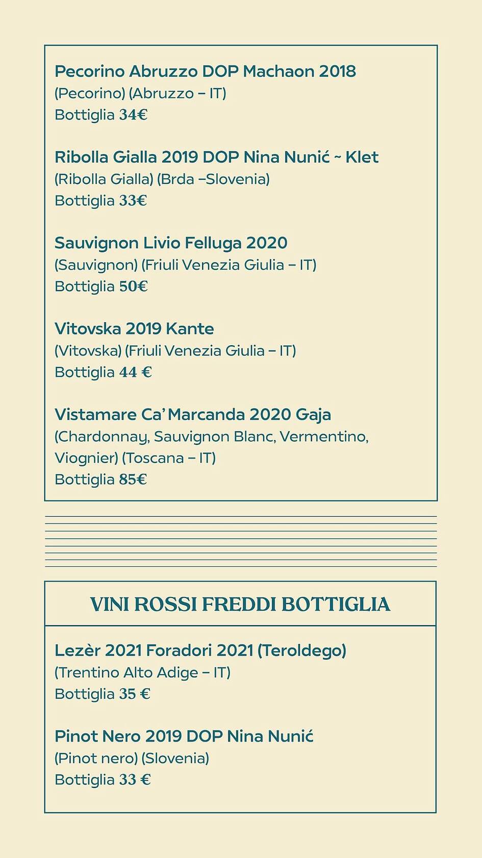 Menu da Terrazza Mirador Rome ristorante, Roma