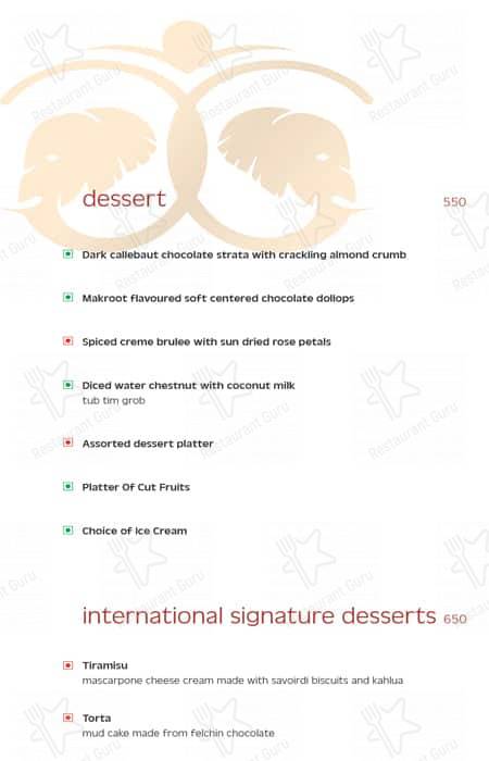 Menu at Thai Naam, Mumbai