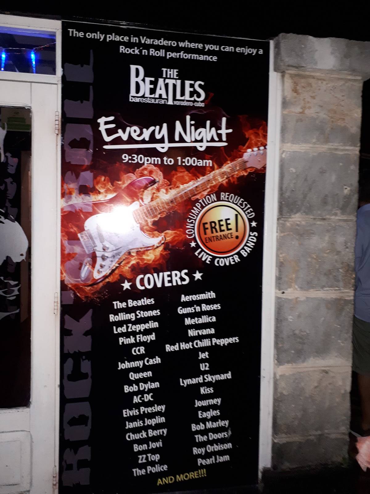 Menu at The Beatles Live Music Bar and Grill, Varadero