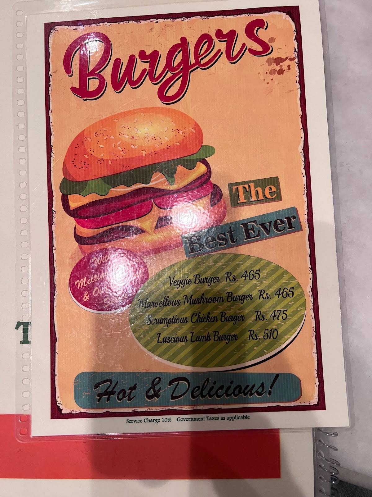 Menu at The Big Chill, Noida, 3RD