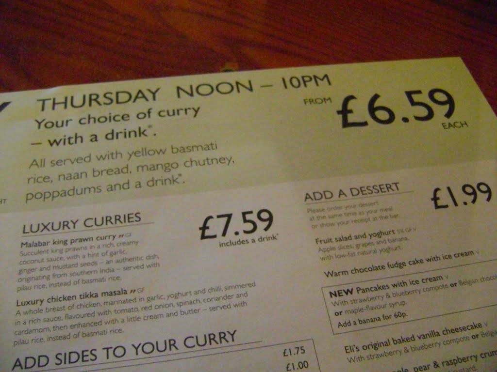 Menu at The Capital Asset - JD Wetherspoon pub & bar, Perth