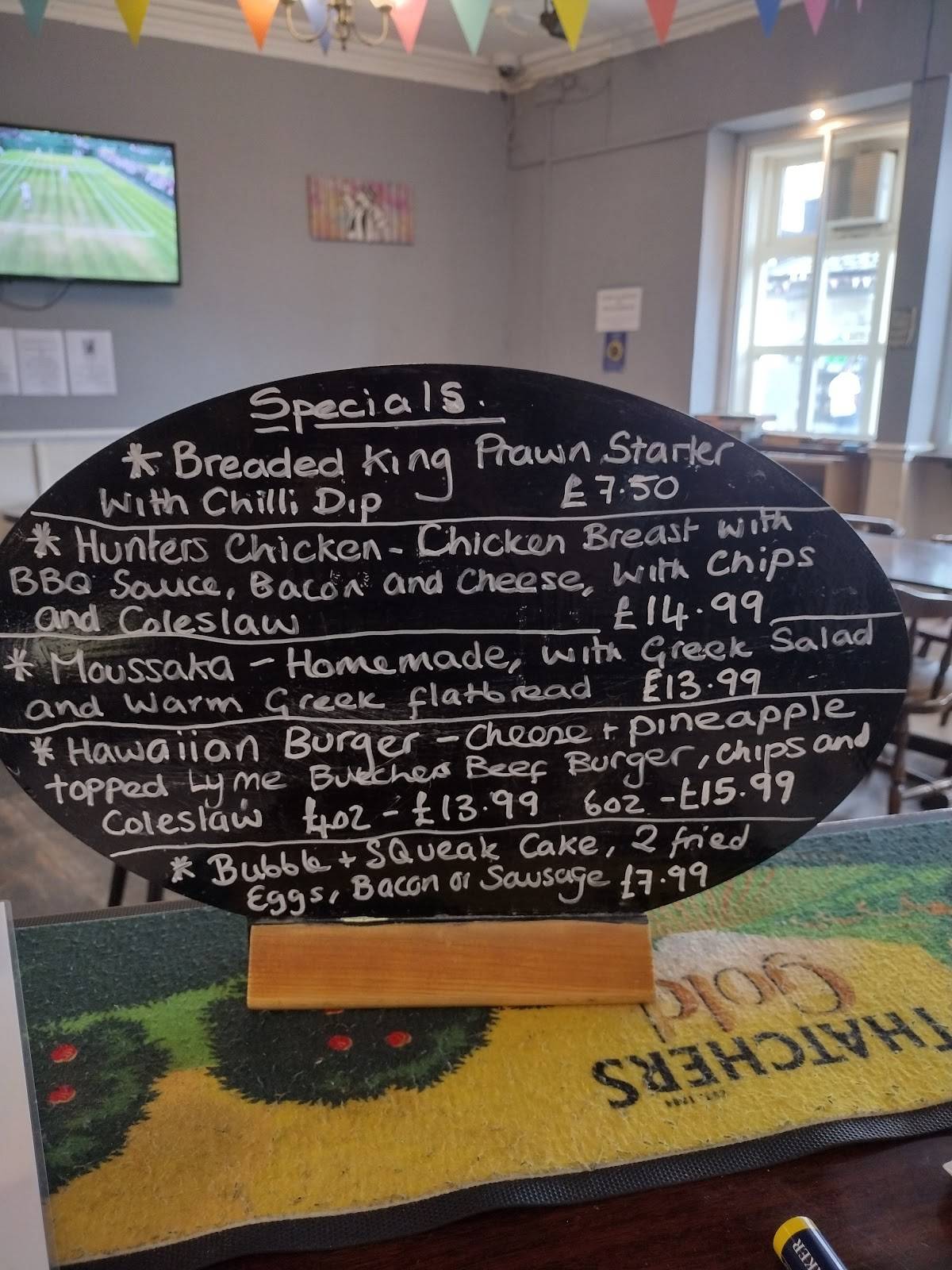Menu at The Castle Inn pub & bar, Axminster