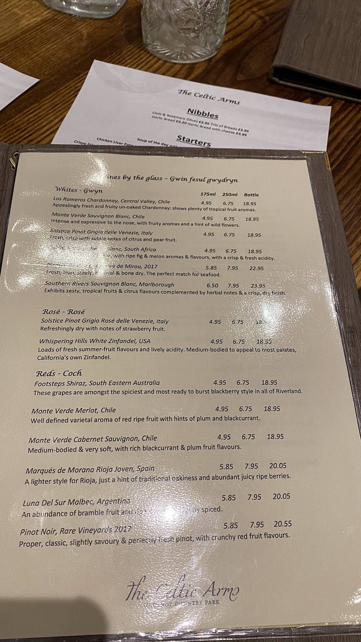 Menu at The Celtic Arms pub & bar, Mold