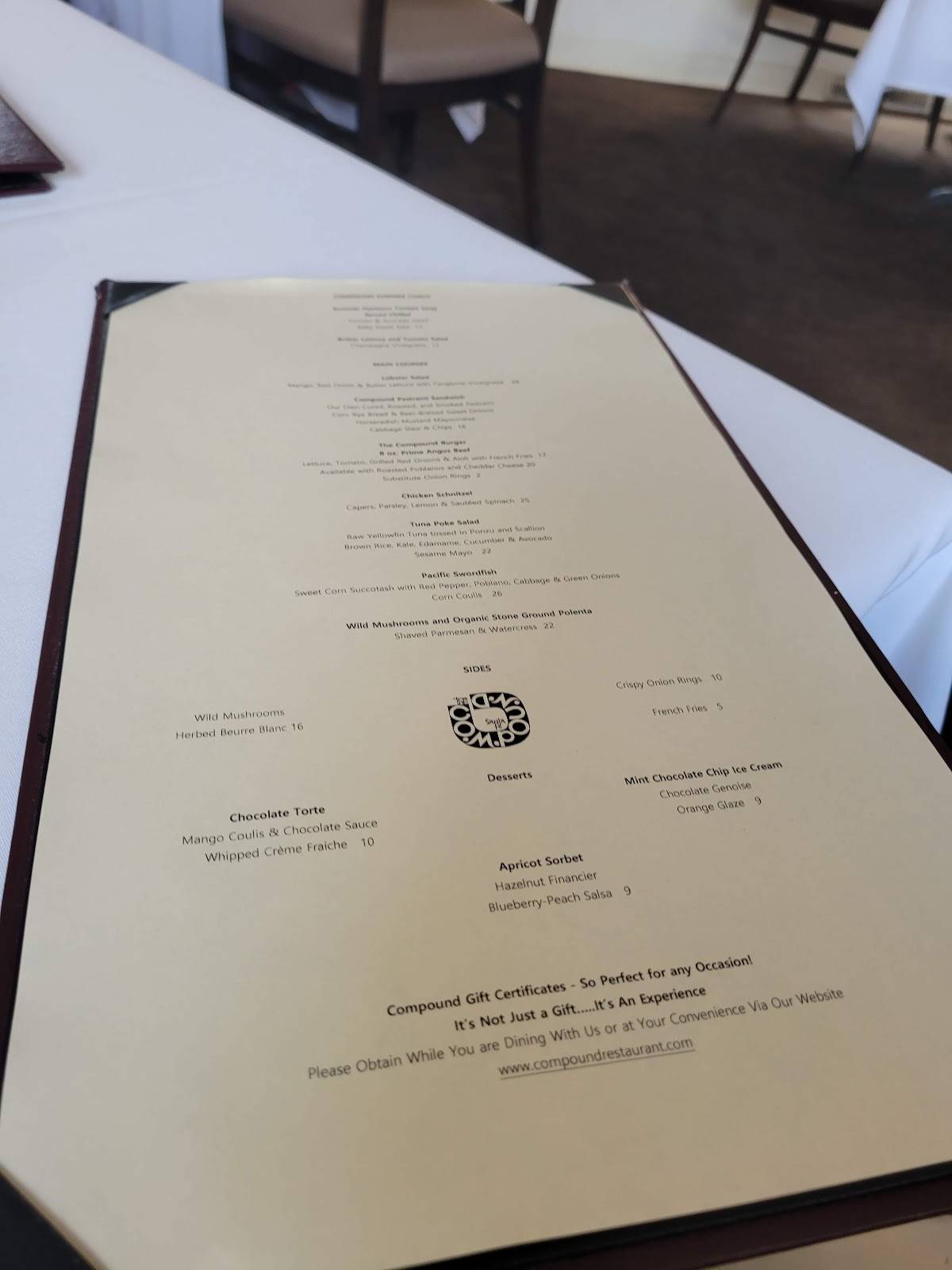 Menu at The Compound pub & bar, Santa Fe