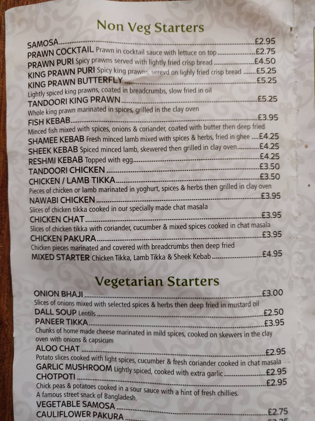Menu at The Coriander restaurant, Basildon, 436 Whitmore Way