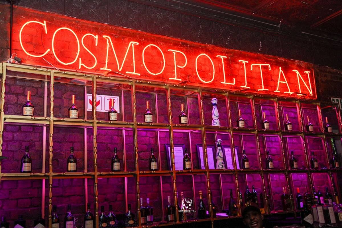 Menu at The Cosmopolitan Lounge restaurant, Johannesburg