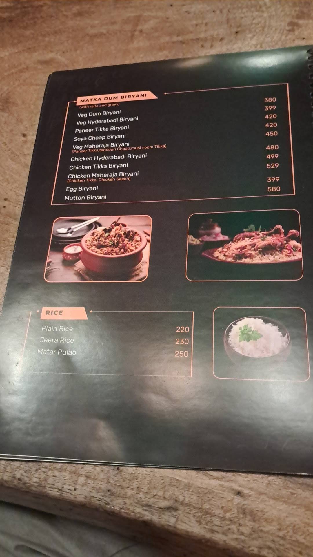 Menu at The Crimson House, Noida