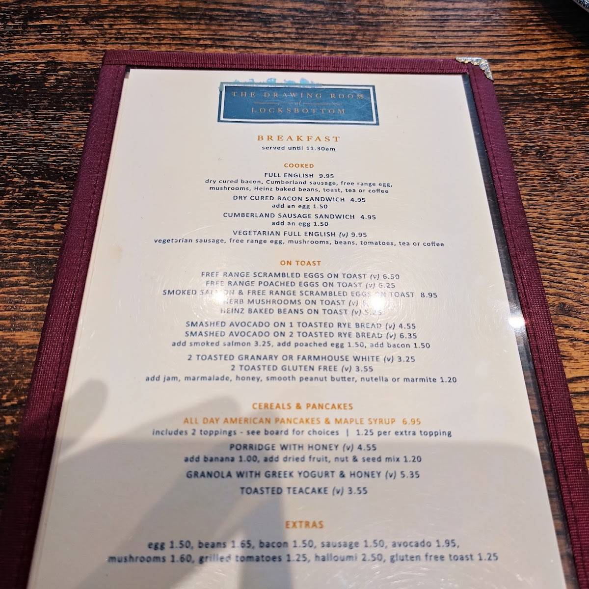 Menu at The Drawing Room of Locksbottom cafe, Orpington, 405 Crofton Rd