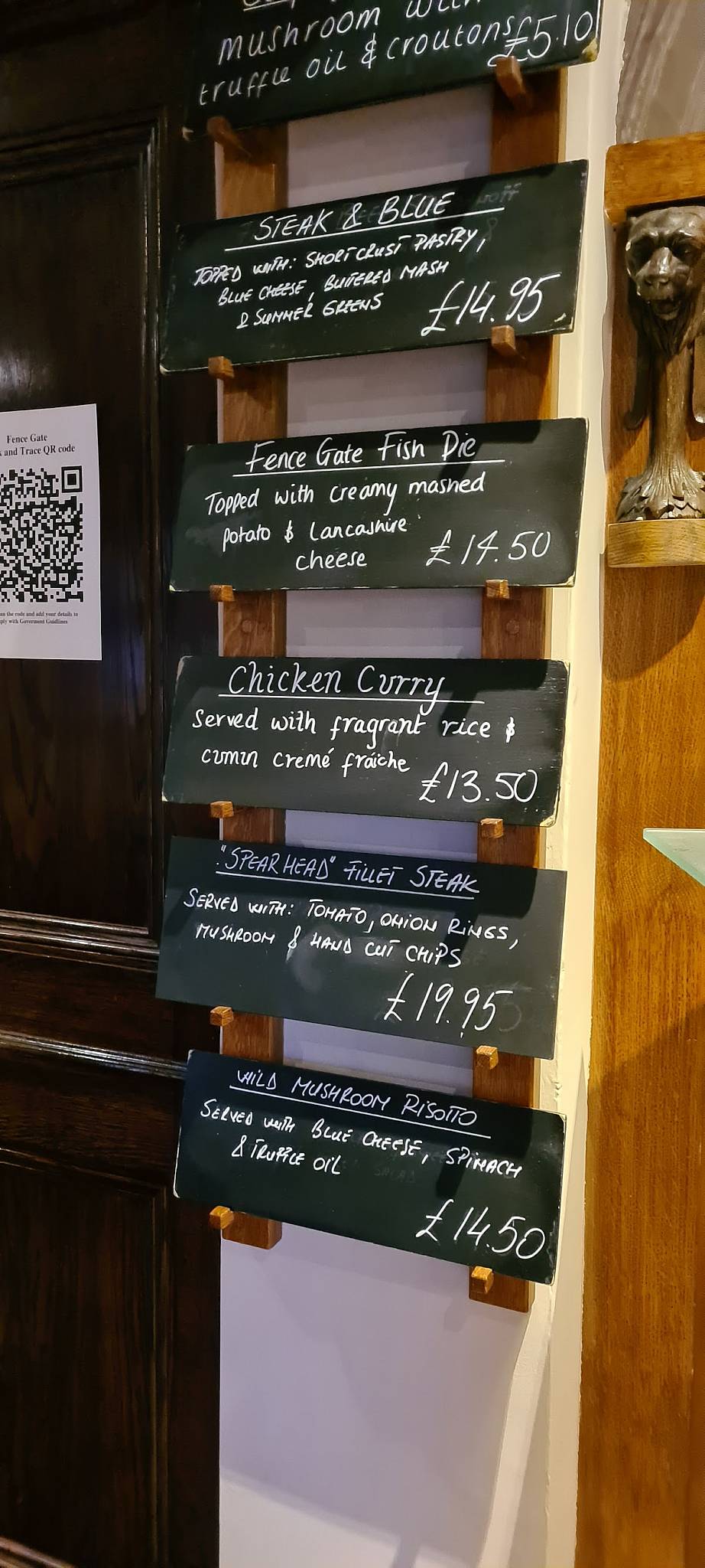 Menu at The Fence Gate pub & bar, Burnley