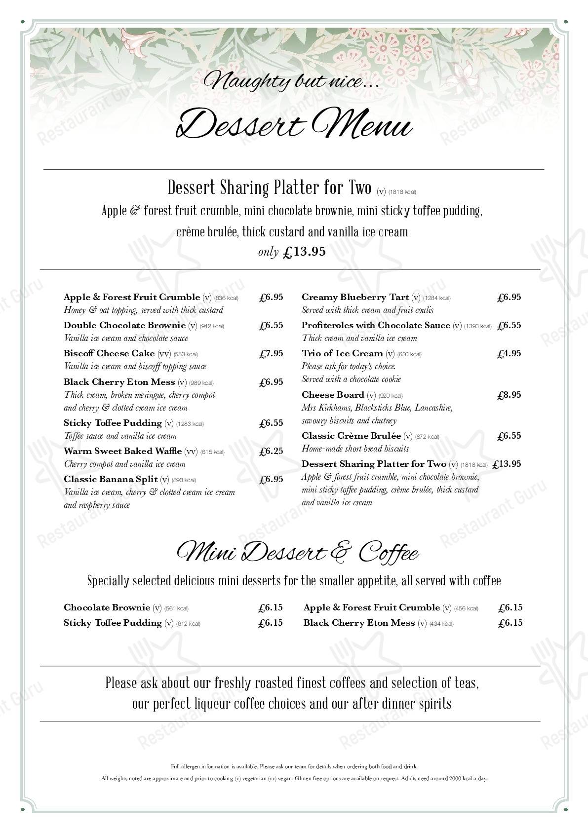 Menu at The Ffrwd pub & bar, Wrexham