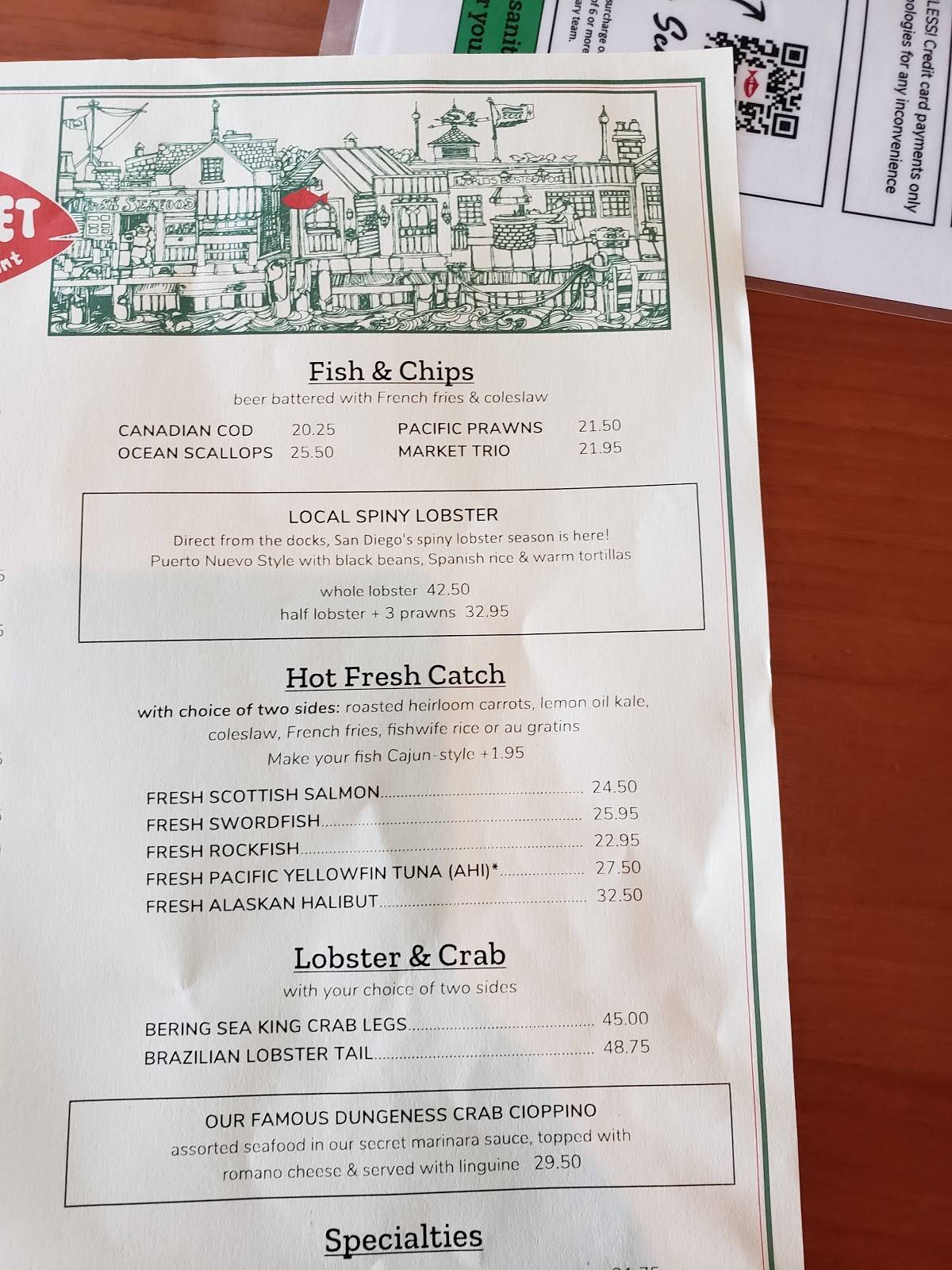Menu at The Fish Market - San Diego restaurant, San Diego, 750 N Harbor Dr