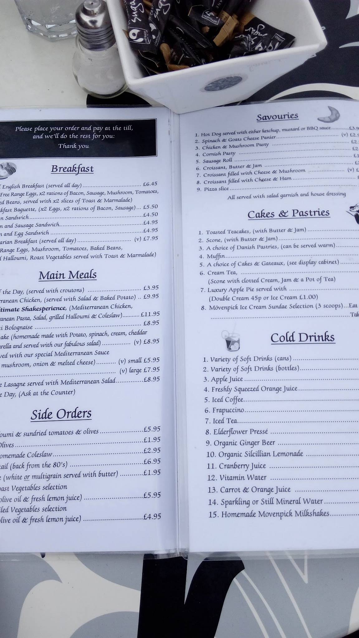 Menu at The Food Of Love. pub & bar, Stratford-upon-Avon