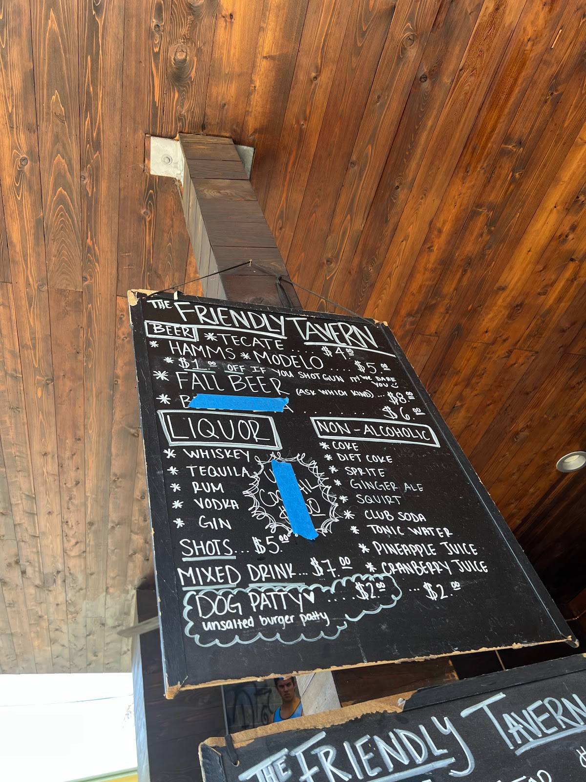 Menu at The Friendly Tavern restaurant, San Diego