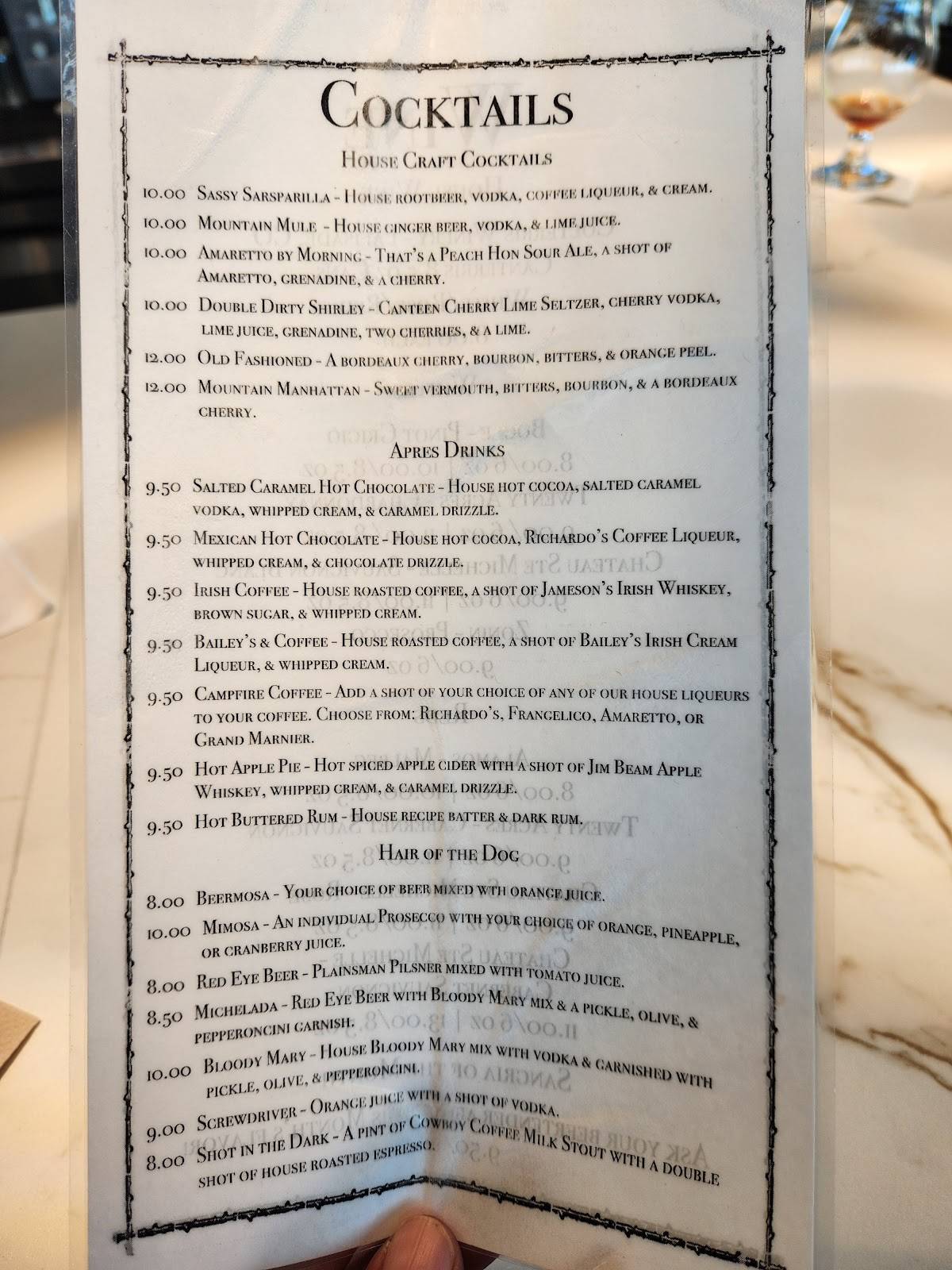 Menu at Kinston Hub, Loveland