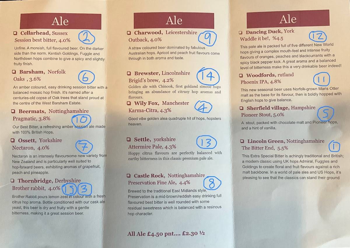 Menu at The Happy Man pub & bar, Egham