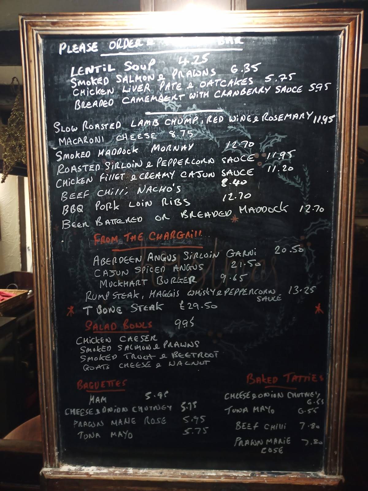 Menu at The Inn at Muckhart pub & bar, Pool of Muckhart