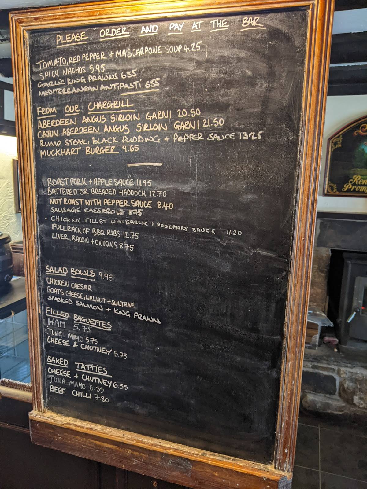 Menu at The Inn at Muckhart pub & bar, Pool of Muckhart