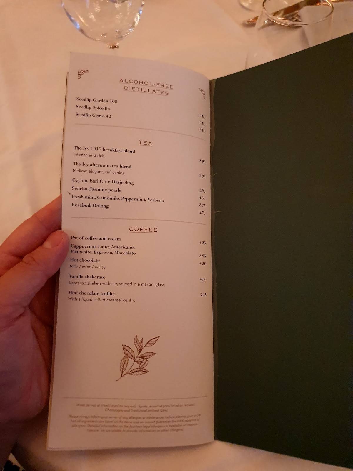 Menu at The Ivy Exeter restaurant, Exeter