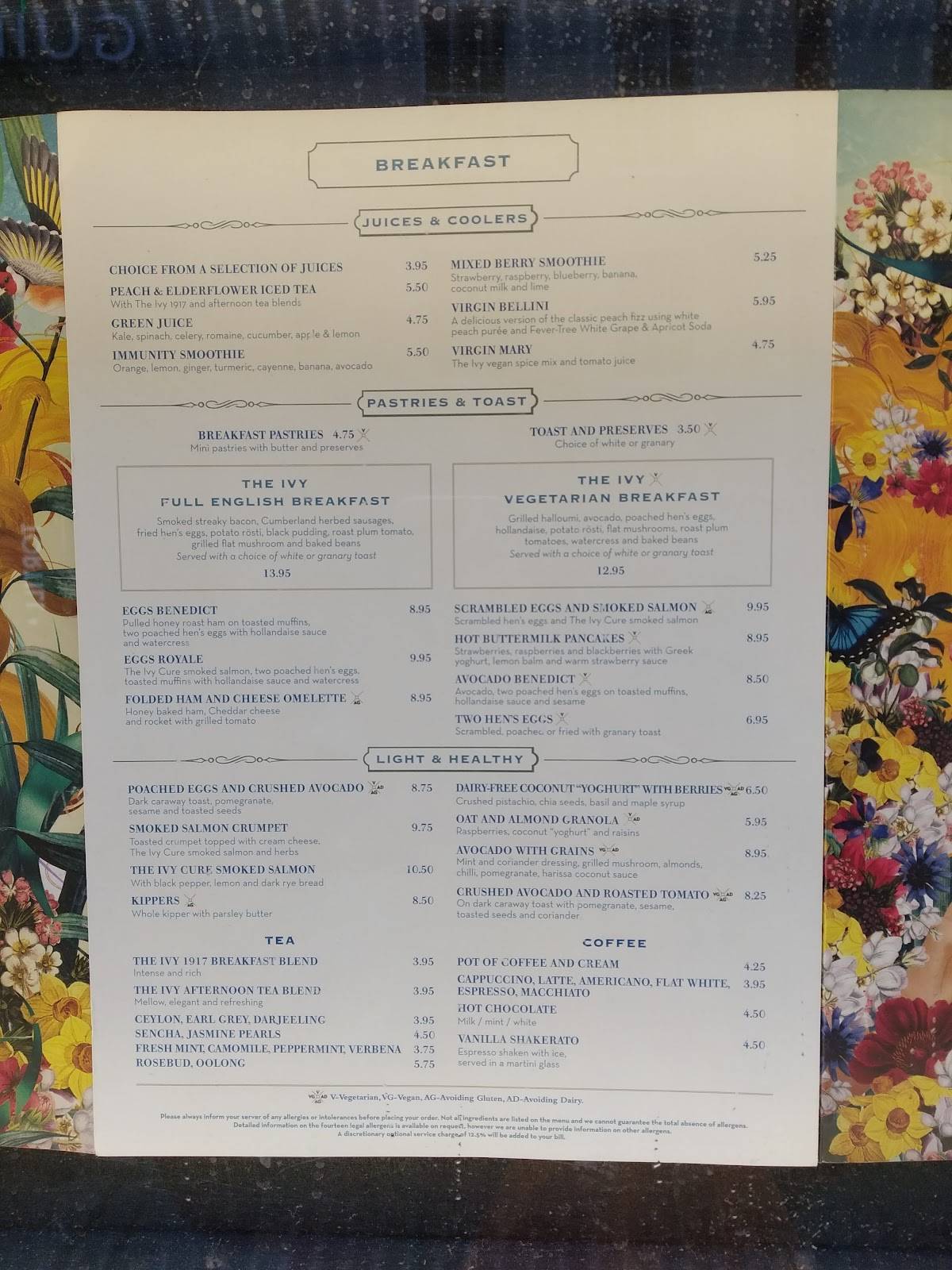 Menu at The Ivy Exeter restaurant, Exeter