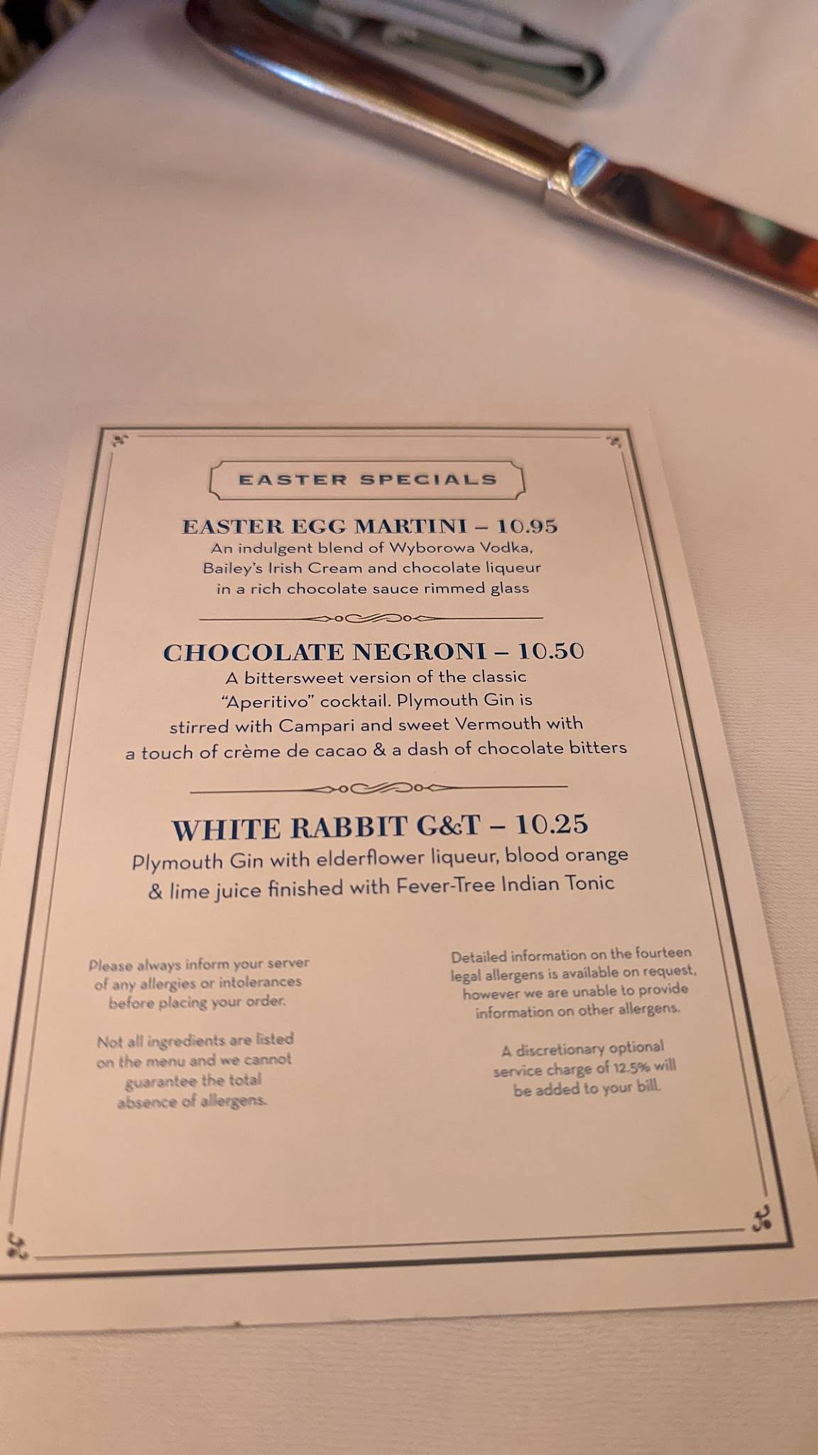 Menu at The Ivy Exeter restaurant, Exeter